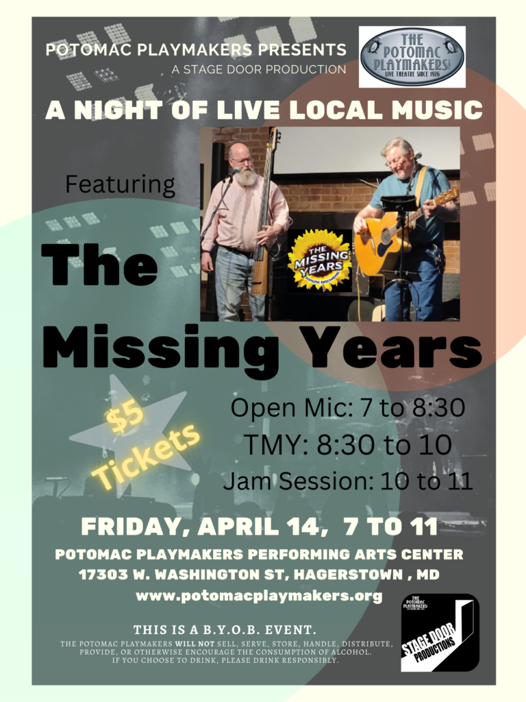 Music Night with "The Missing Years"- April 14th 7-11PM - Potomac ...